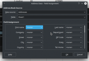 LibreOffice – address label merge (from spreadsheet) – Ryan and Debi