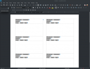 LibreOffice – address label merge (from spreadsheet) – Ryan and Debi