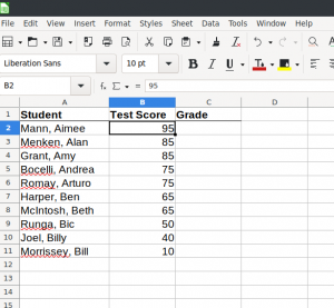 LibreOffice Calc – Conditional Formatting – Ryan and Debi